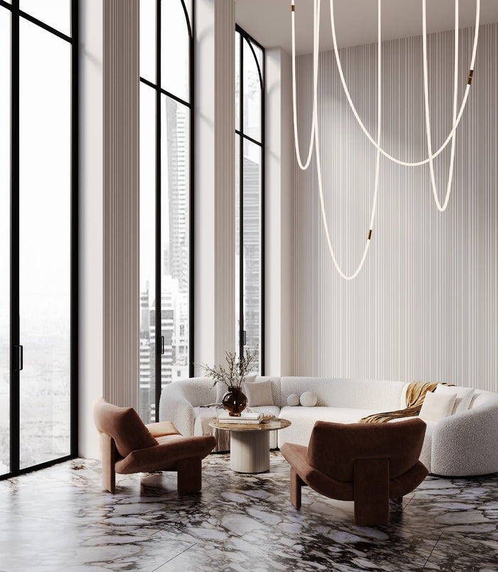 Cascade 3D Wall Panel from Gypsum | LED light integration | Premium ...