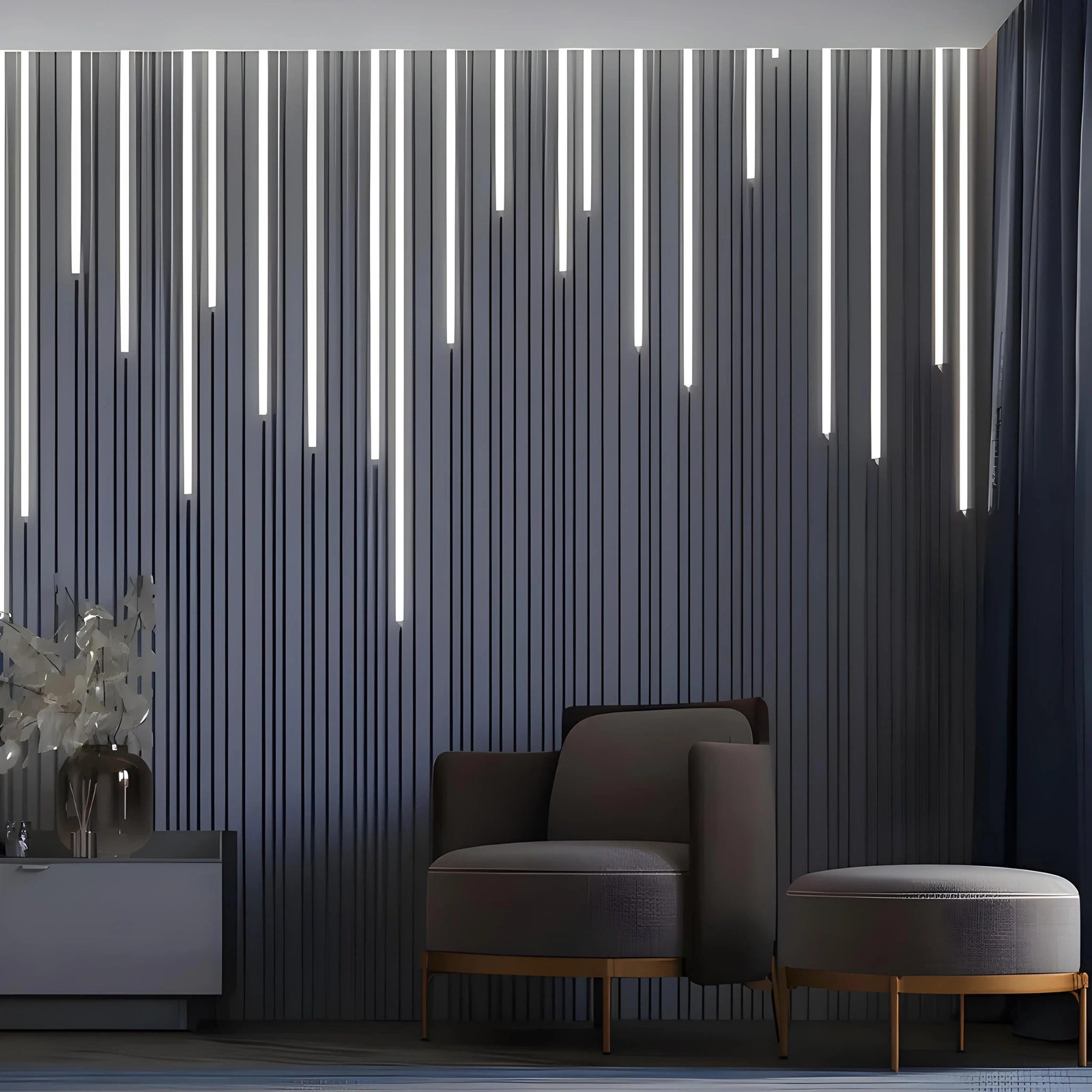 Cascade 3D Wall Panel from Gypsum | LED light integration | Premium ...