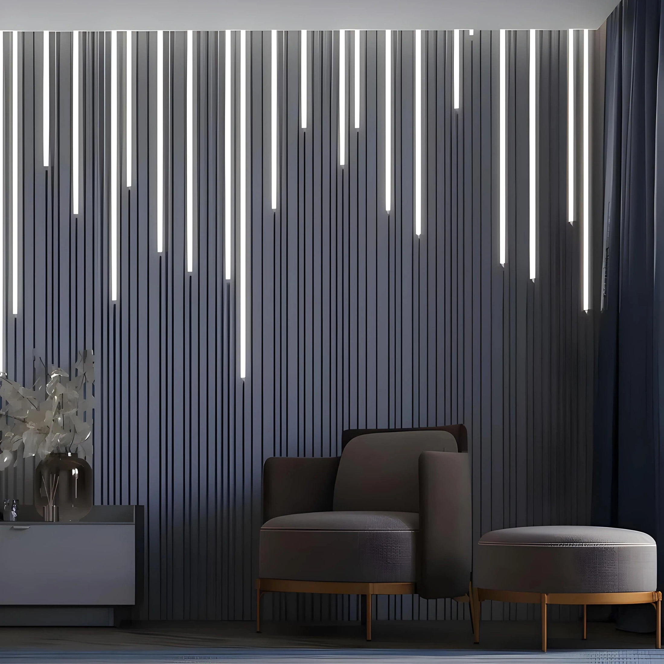 Cascade 3D Wall Panel from Gypsum | LED light integration | Premium ...
